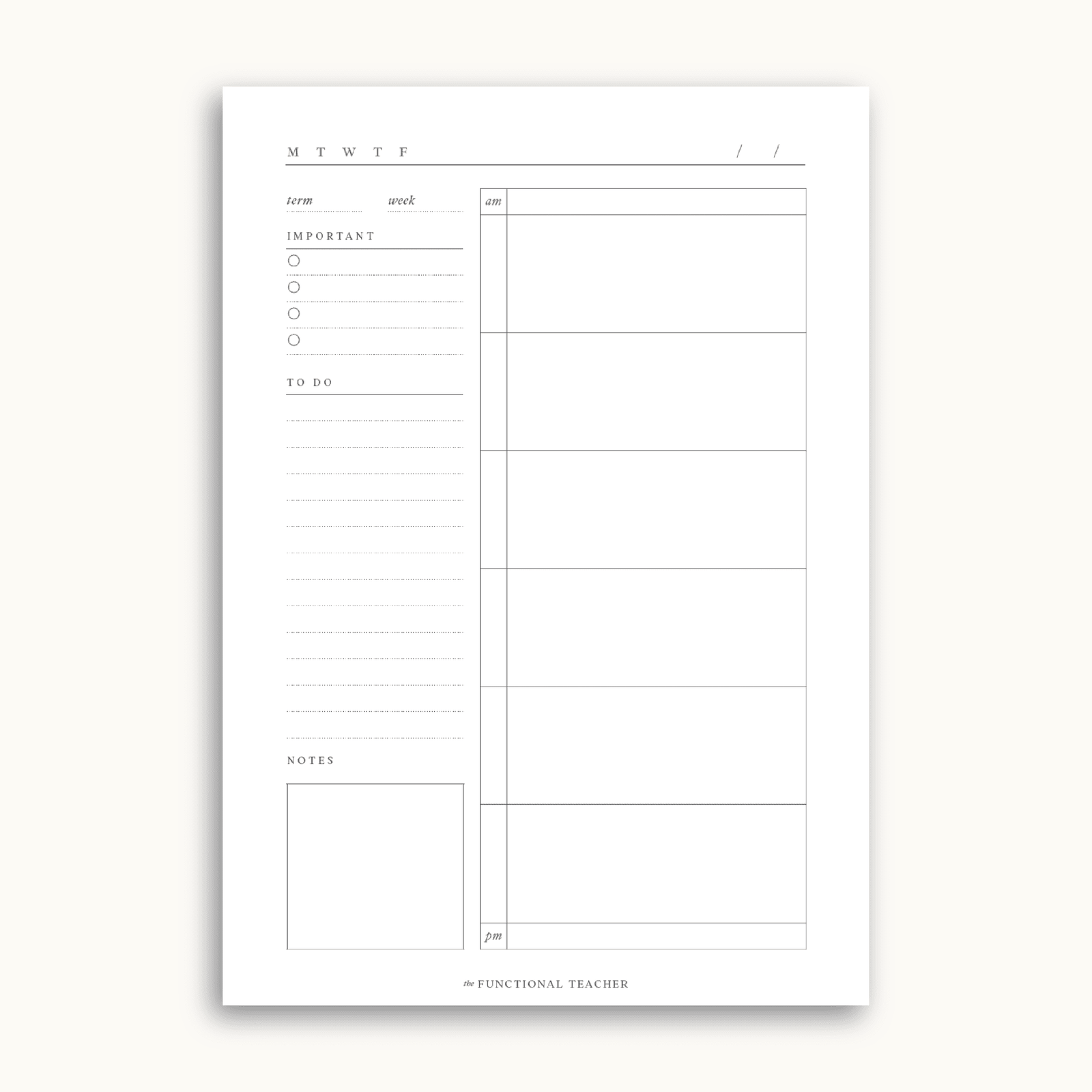 Daily Planning Notepad | A5 – The Functional Teacher