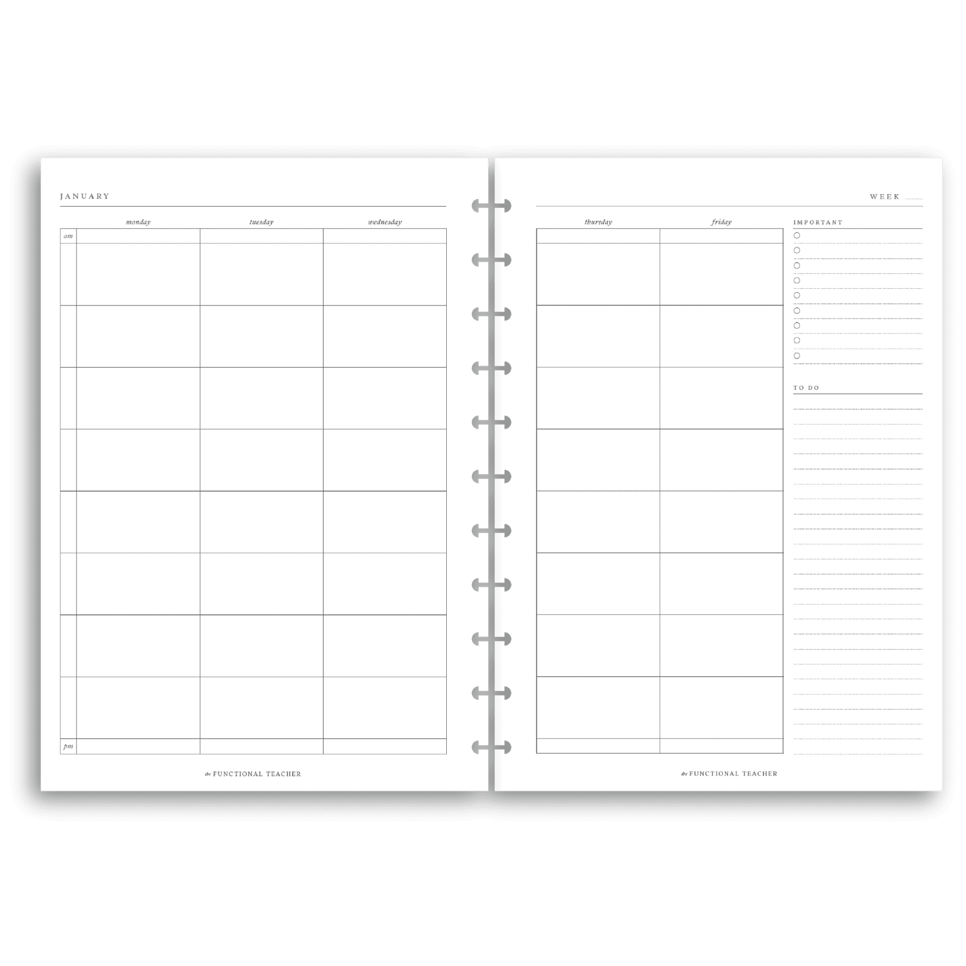 Undated Vertical Weekly | Disc Inserts – The Functional Teacher